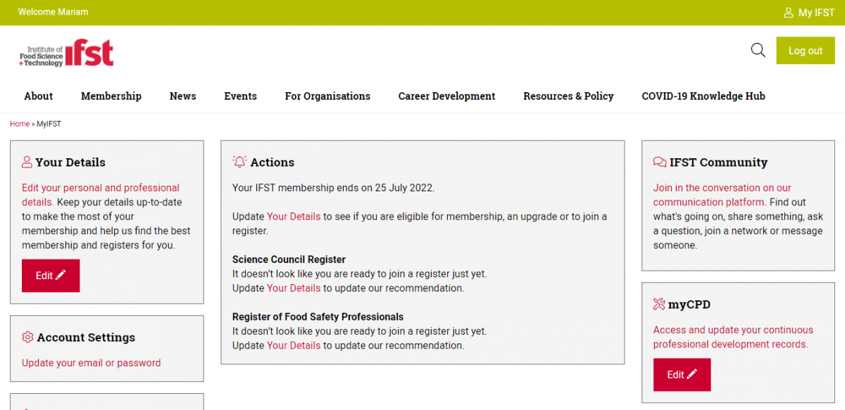 Getting started on IFST Community | Institute of Food Science and ...